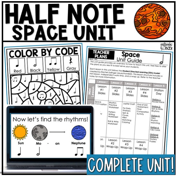 Half Note Unit Elementary Music Lesson Activity Composition Worksheets ...