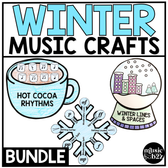 Winter Music Craft BUNDLE Winter Music Activities Winter Music Bulleti ...
