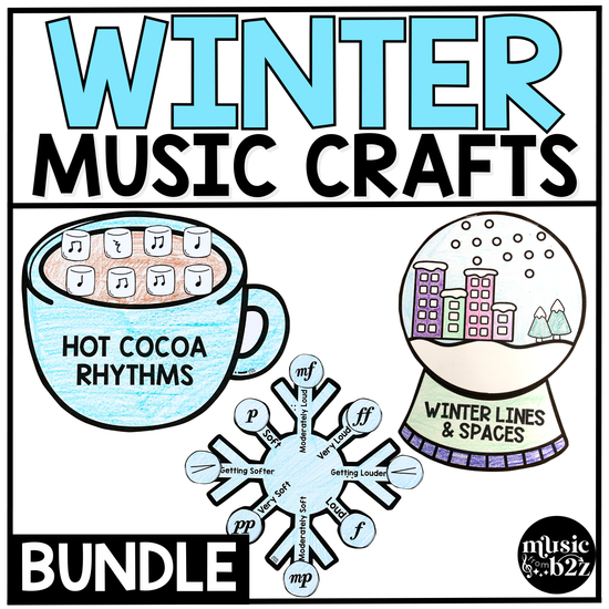 Winter Music Craft BUNDLE Winter Music Activities Winter Music Bulleti ...