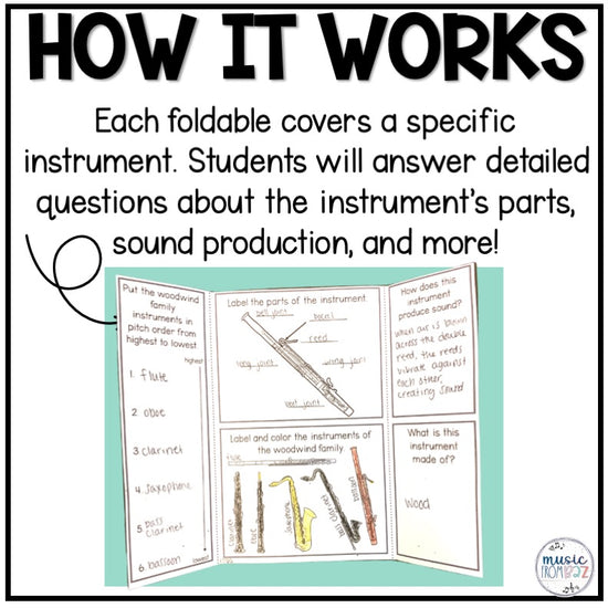 Woodwind Family Foldable Activity - Musical Instrument Families of the ...