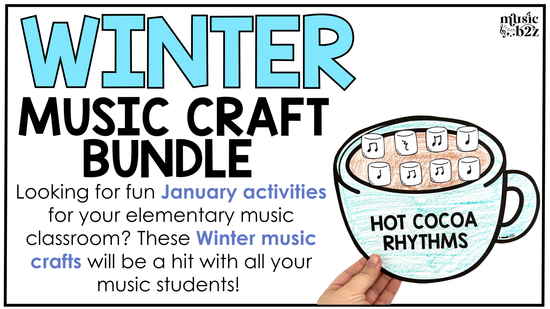 Winter Music Craft BUNDLE Winter Music Activities Winter Music Bulleti ...