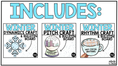 Winter Music Craft BUNDLE Winter Music Activities Winter Music Bulleti ...