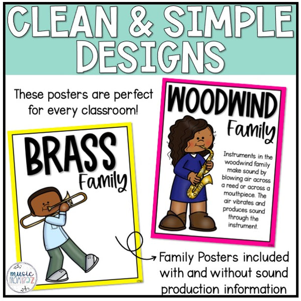 Instrument Families Posters - Anchor Charts - Music Classroom Decor ...